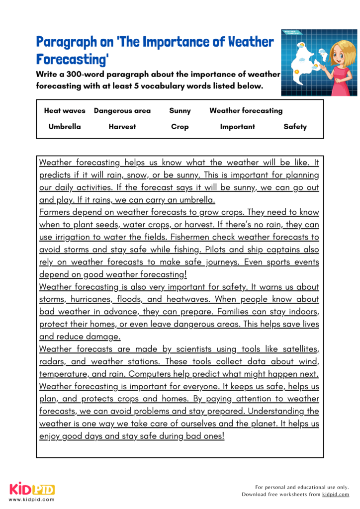 Paragraph on 'The Importance of Weather Forecasting' - Kidpid