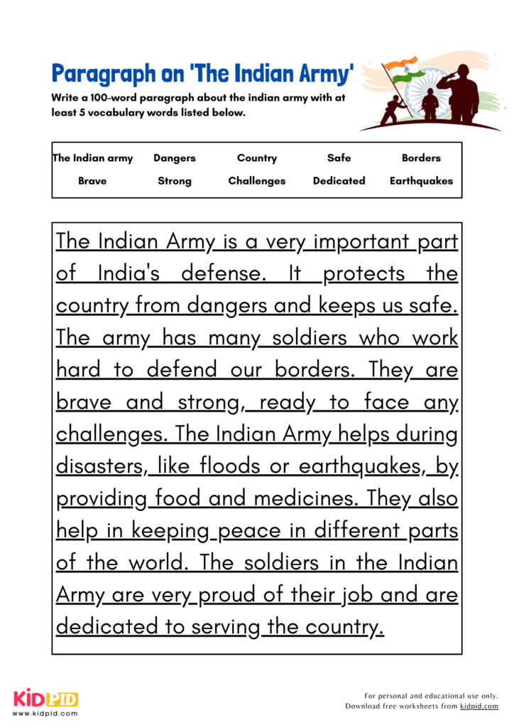 Paragraph on 'The Indian Army' - Kidpid