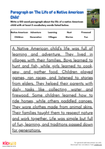 Paragraph on 'The Life of a Native American Child' - Kidpid