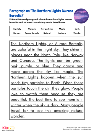 Paragraph on 'The Northern Lights (Aurora Borealis)' - Kidpid