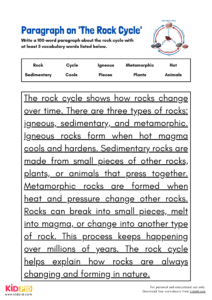Paragraph on 'The Rock Cycle' - Kidpid