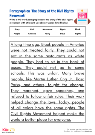 Paragraph on 'The Story of the Civil Rights Movement' - Kidpid