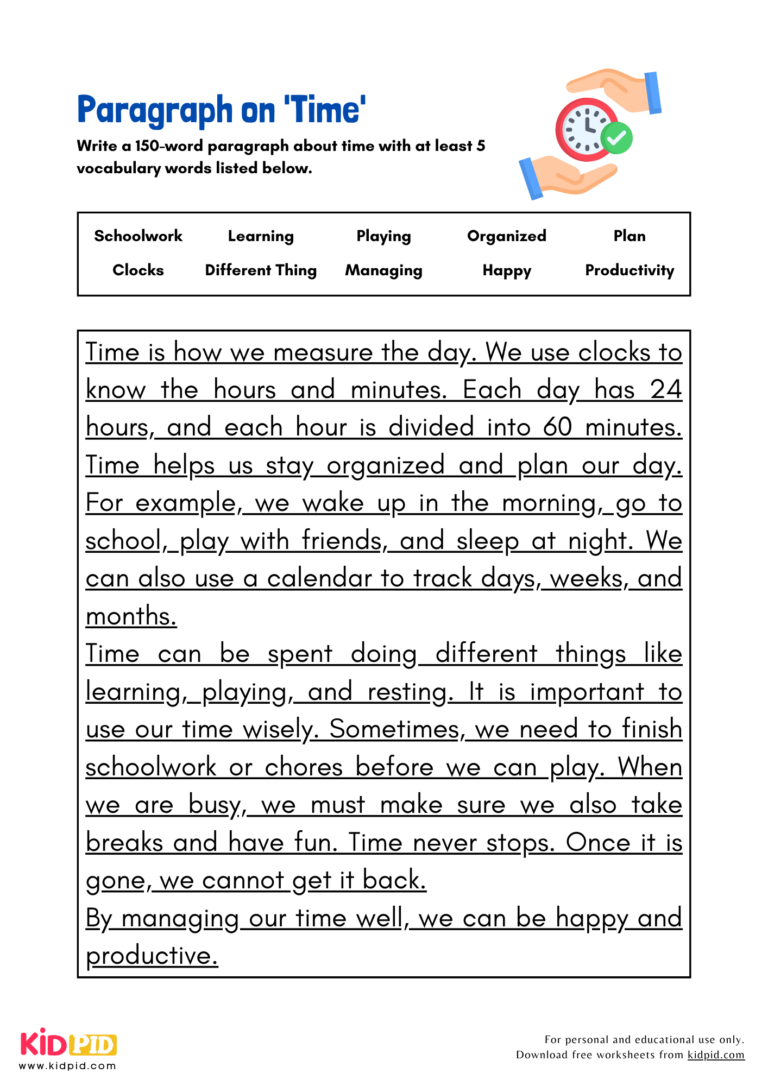 Paragraph on 'Time' - Kidpid