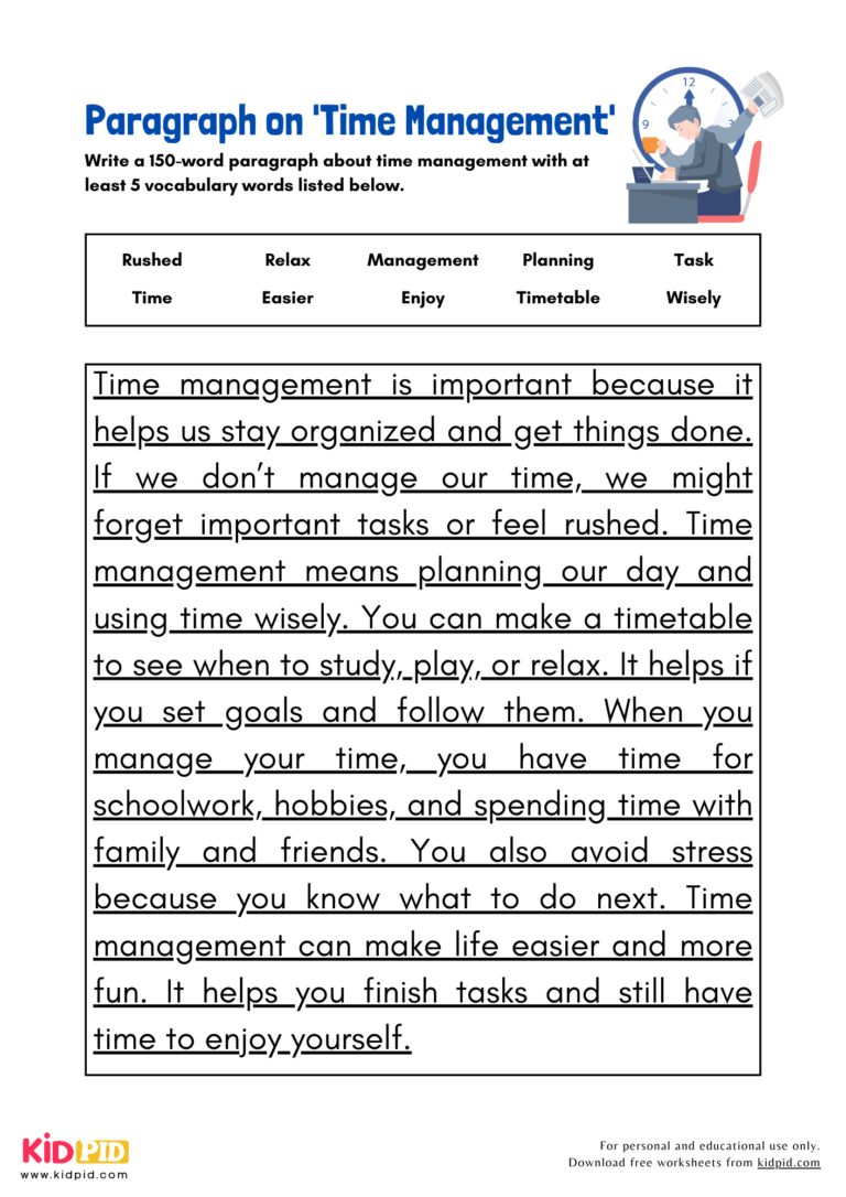 Paragraph on 'Time Management' - Kidpid