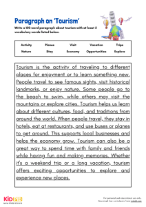 Paragraph on 'Tourism' - Kidpid