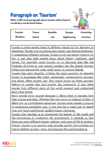 Paragraph on 'Tourism' - Kidpid