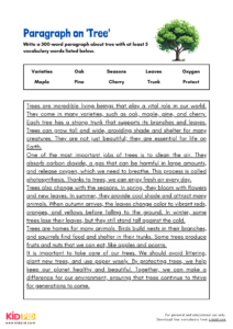 Paragraph on 'Tree' - Kidpid