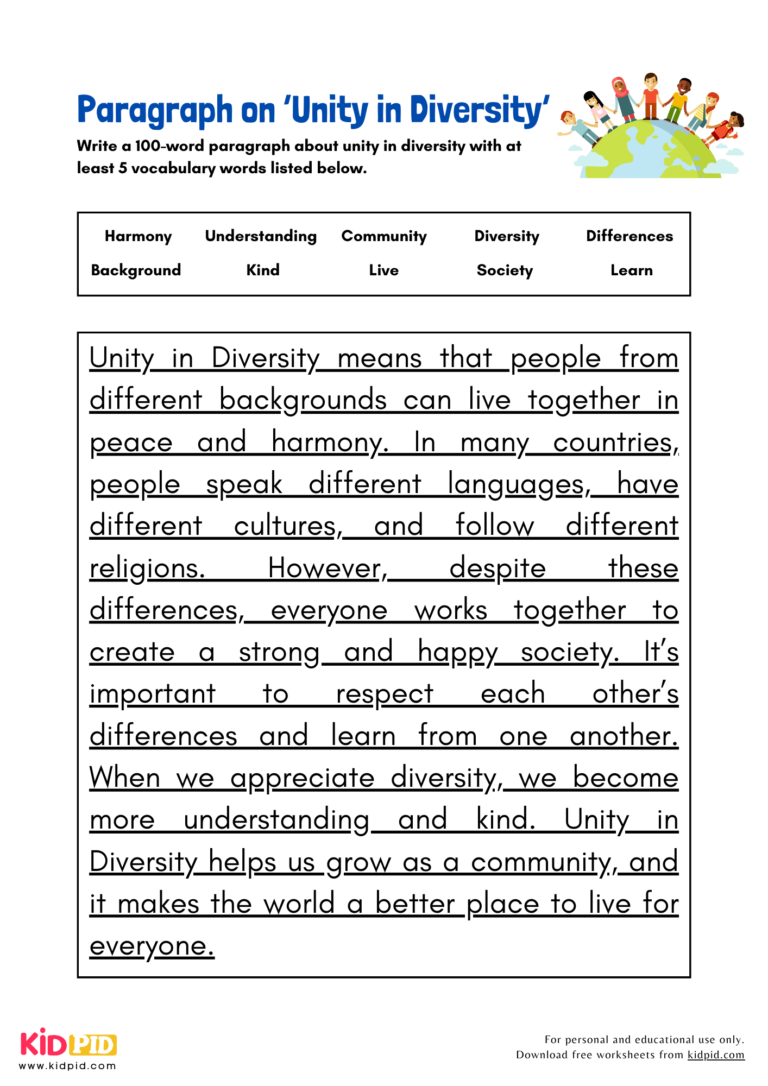 Paragraph on 'Unity in Diversity' - Kidpid