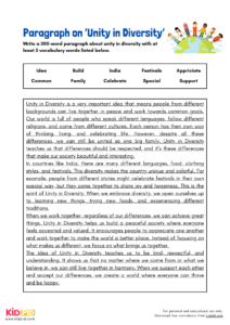 Paragraph on 'Unity in Diversity' - Kidpid