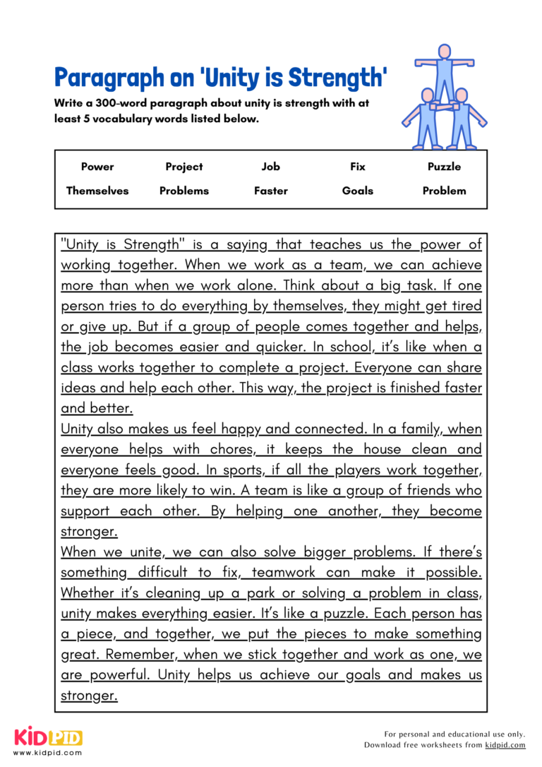 Paragraph on 'Unity is Strength' - Kidpid