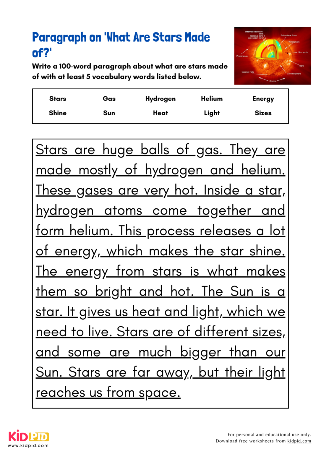 Paragraph on 'What Are Stars Made Of?' - Kidpid