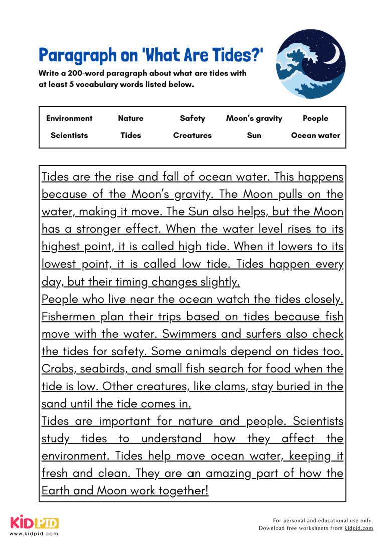 Paragraph on 'What Are Tides?' - Kidpid