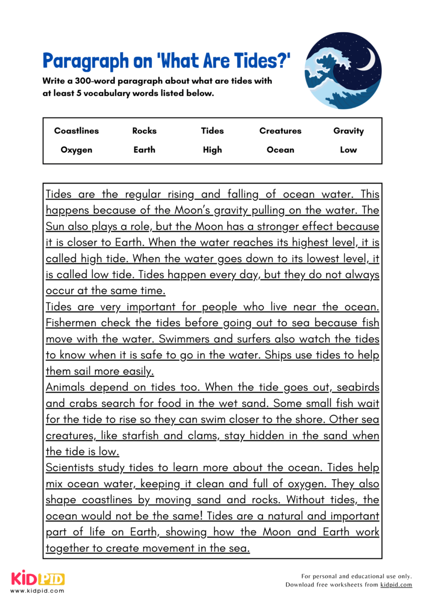 Paragraph on 'What Are Tides?' - Kidpid