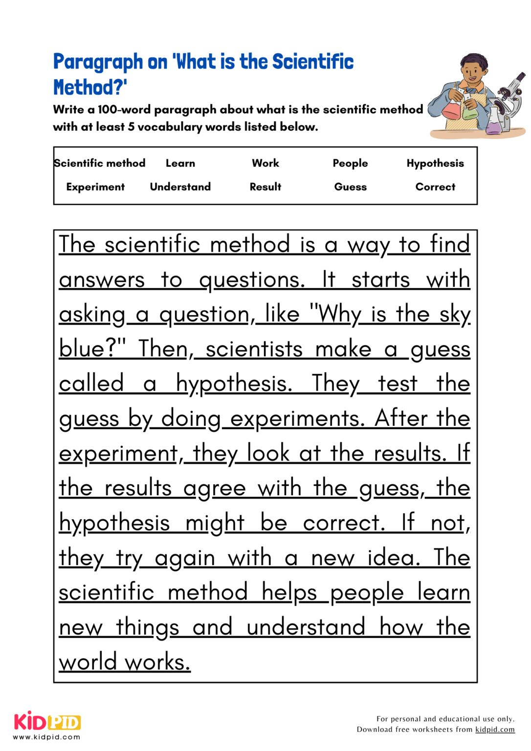 Paragraph on 'What is the Scientific Method?' - Kidpid
