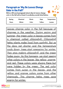 Paragraph on 'Why Do Leaves Change Color in the Fall?' - Kidpid