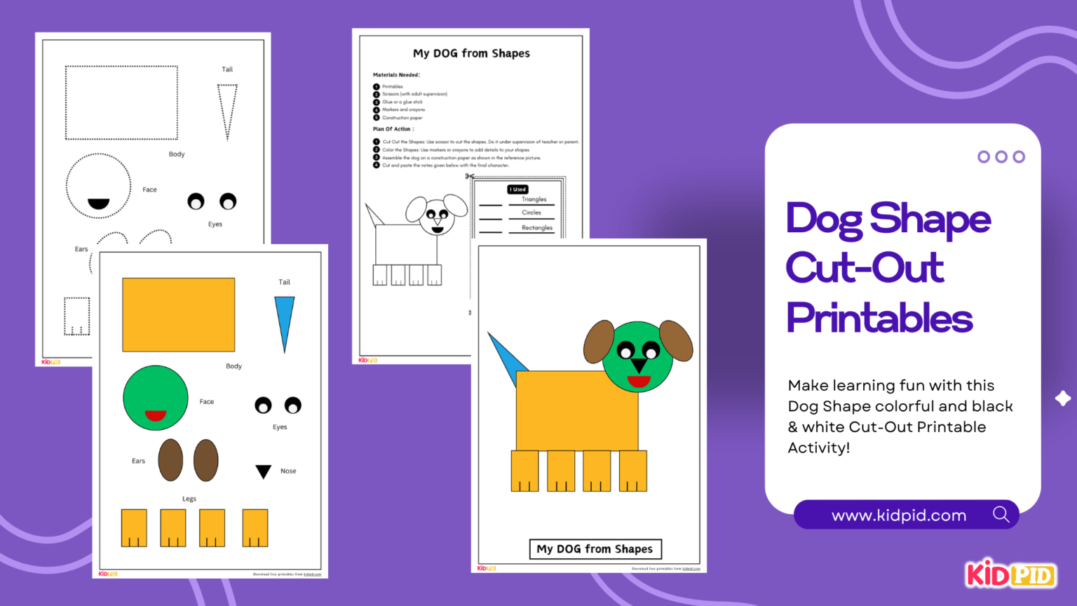 Animal Shape Cut Out Worksheets - Kidpid