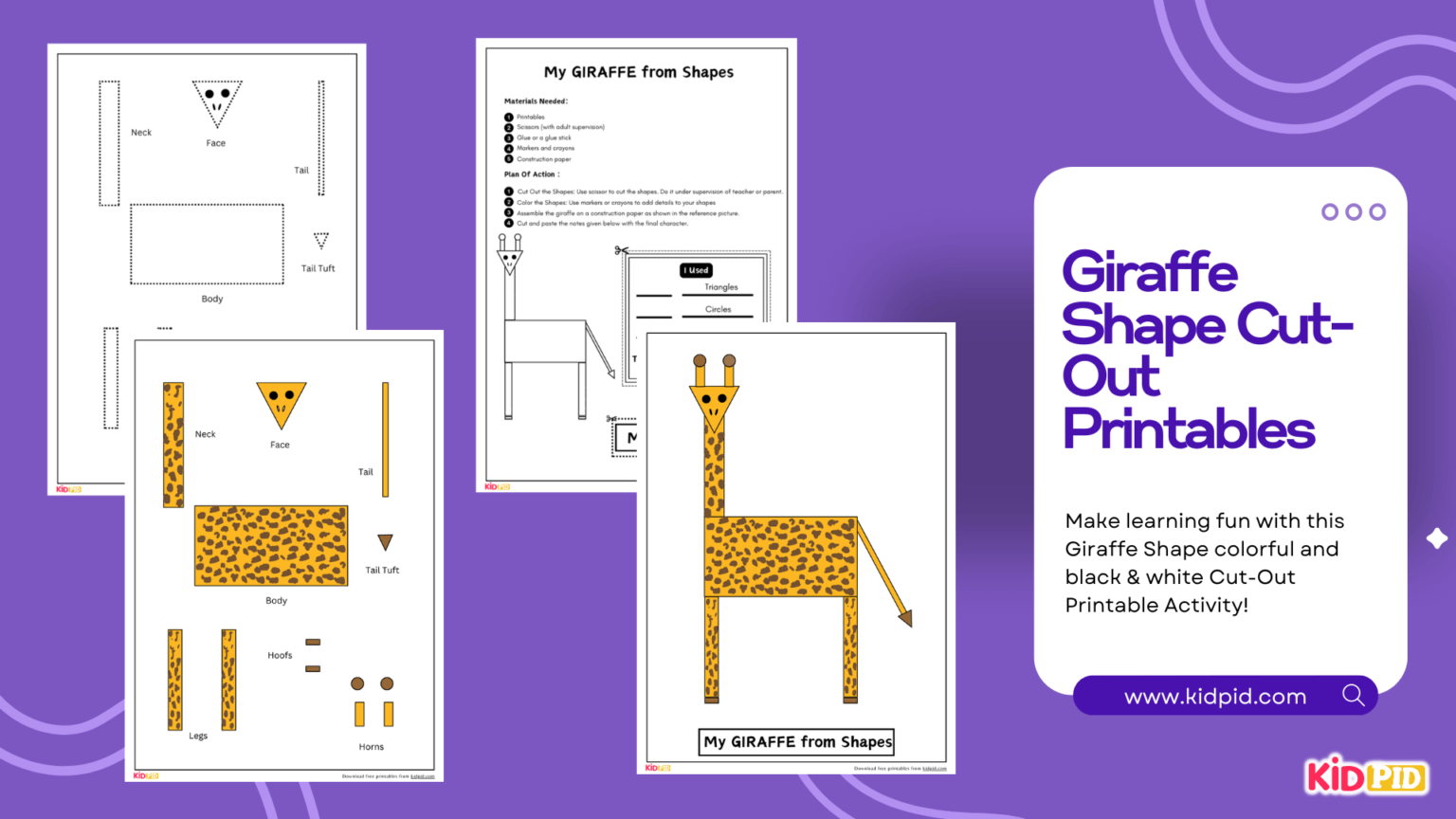 Animal Shape Cut Out Worksheets - Kidpid