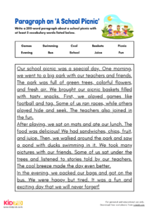 Paragraph on 'A School Picnic' - Kidpid