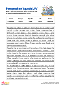 Paragraph on 'Aquatic Life' - Kidpid