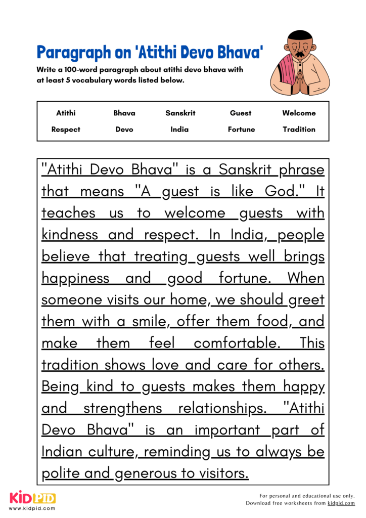 Paragraph on 'Atithi Devo Bhava' - Kidpid