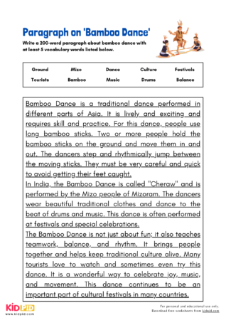 Paragraph on 'Bamboo Dance' - Kidpid