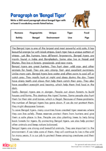 Paragraph on 'Bengal Tiger' - Kidpid
