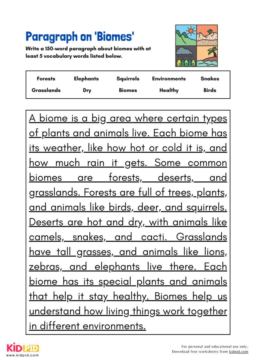 Paragraph on 'Biomes' - Kidpid