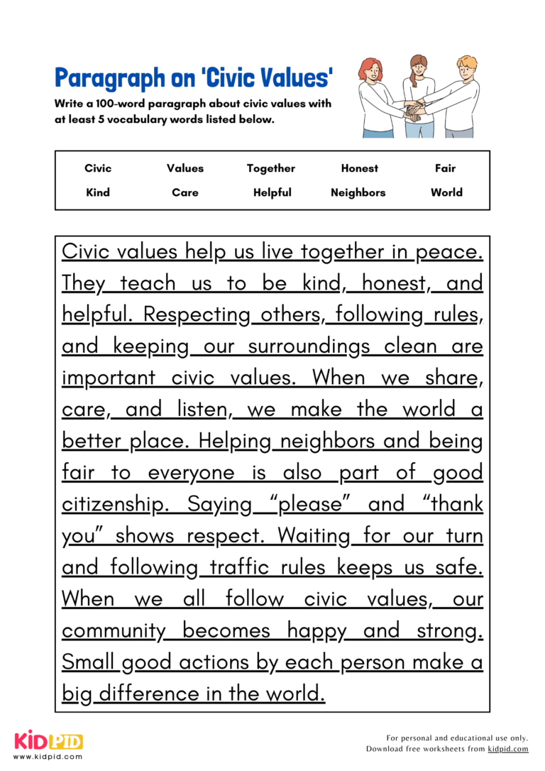 Paragraph on 'Civic Values' - Kidpid