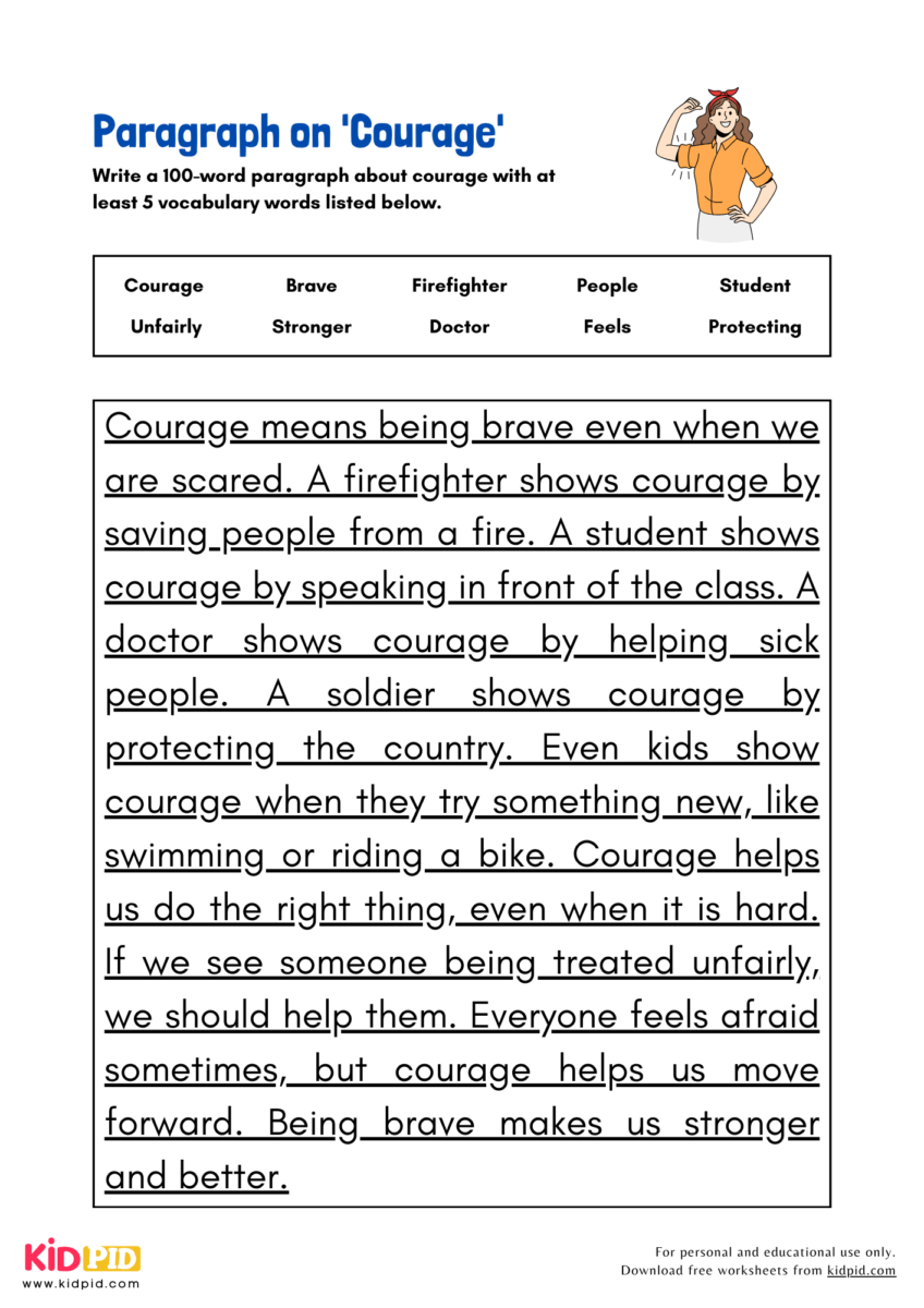 Paragraph on 'Courage' - Kidpid