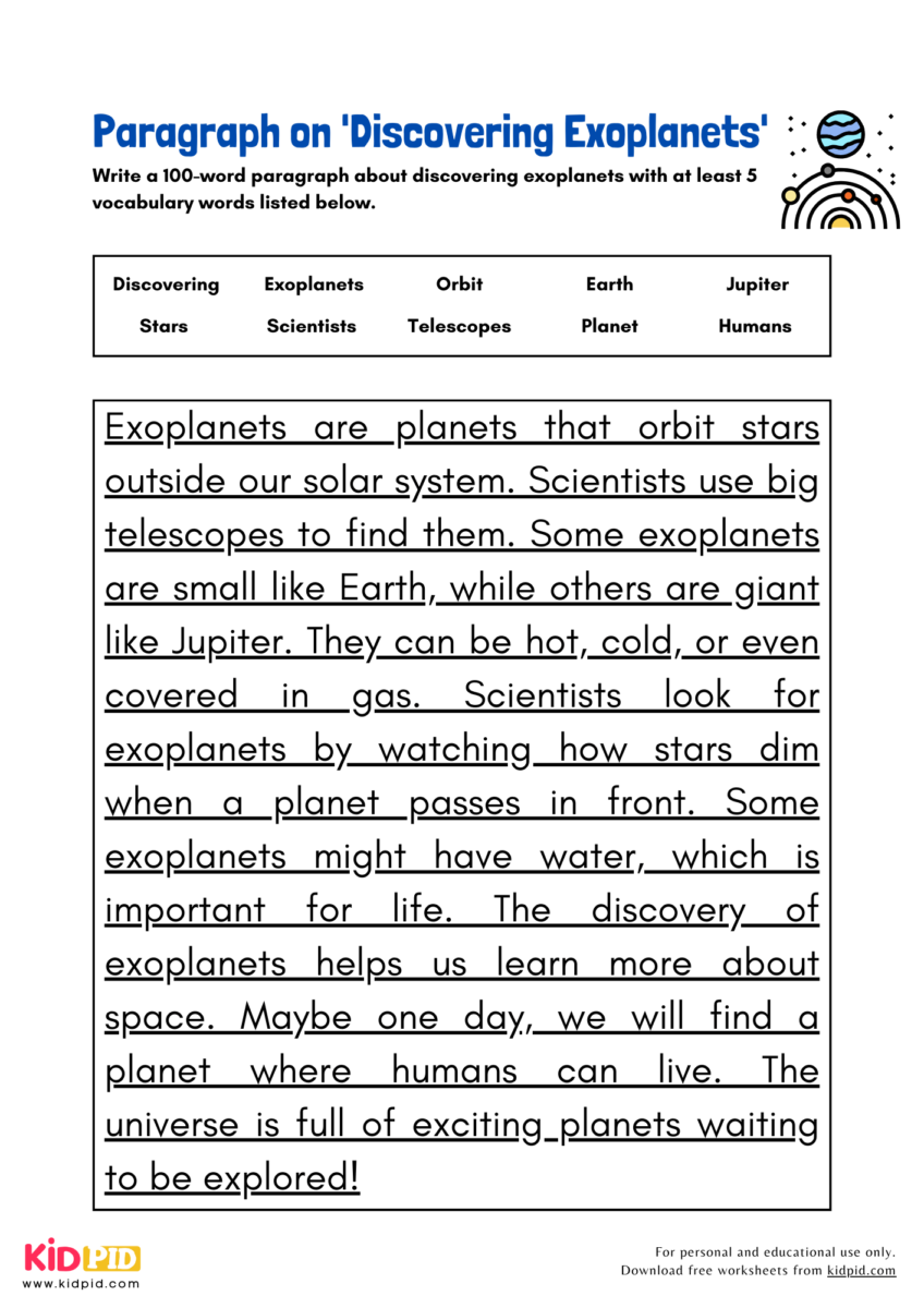 Paragraph on 'Discovering Exoplanets' - Kidpid