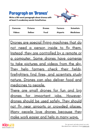 Paragraph on 'Drones' - Kidpid