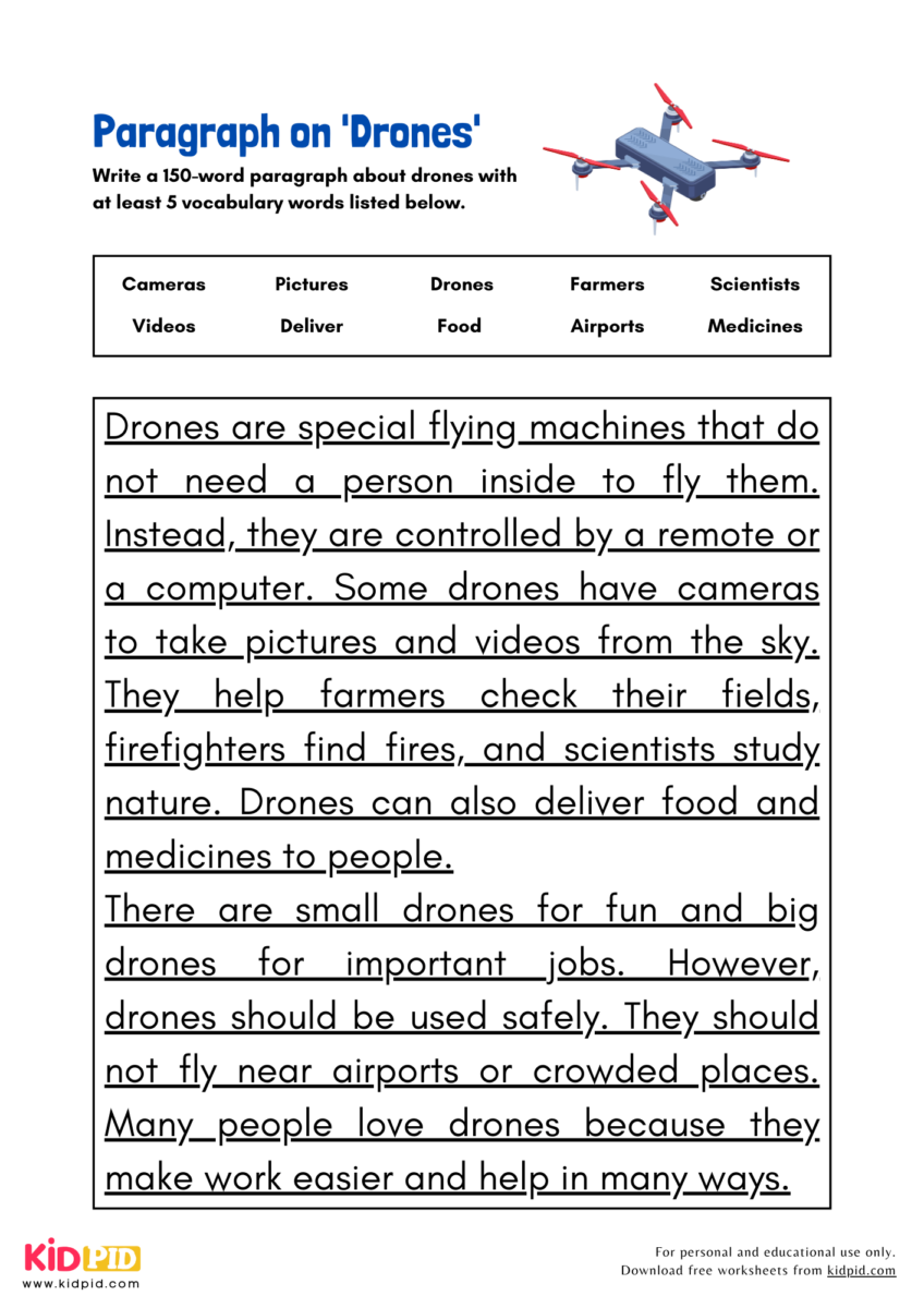 Paragraph on 'Drones' - Kidpid