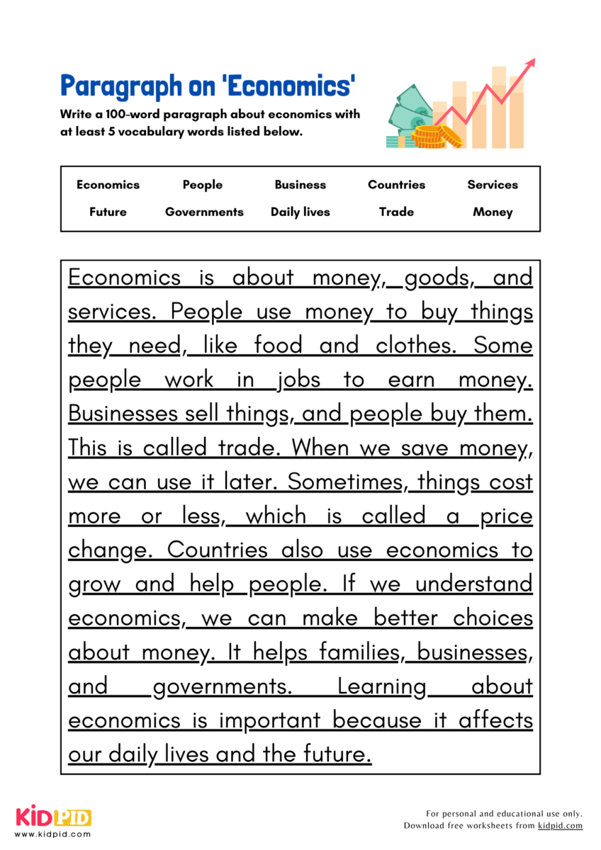 Paragraph on 'Economics' - Kidpid
