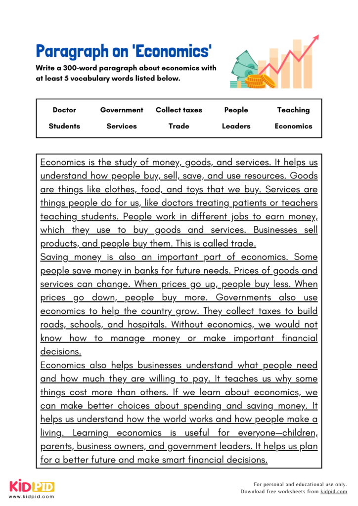 Paragraph on 'Economics' - Kidpid