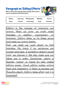 Paragraph on 'Editing Efforts' - Kidpid