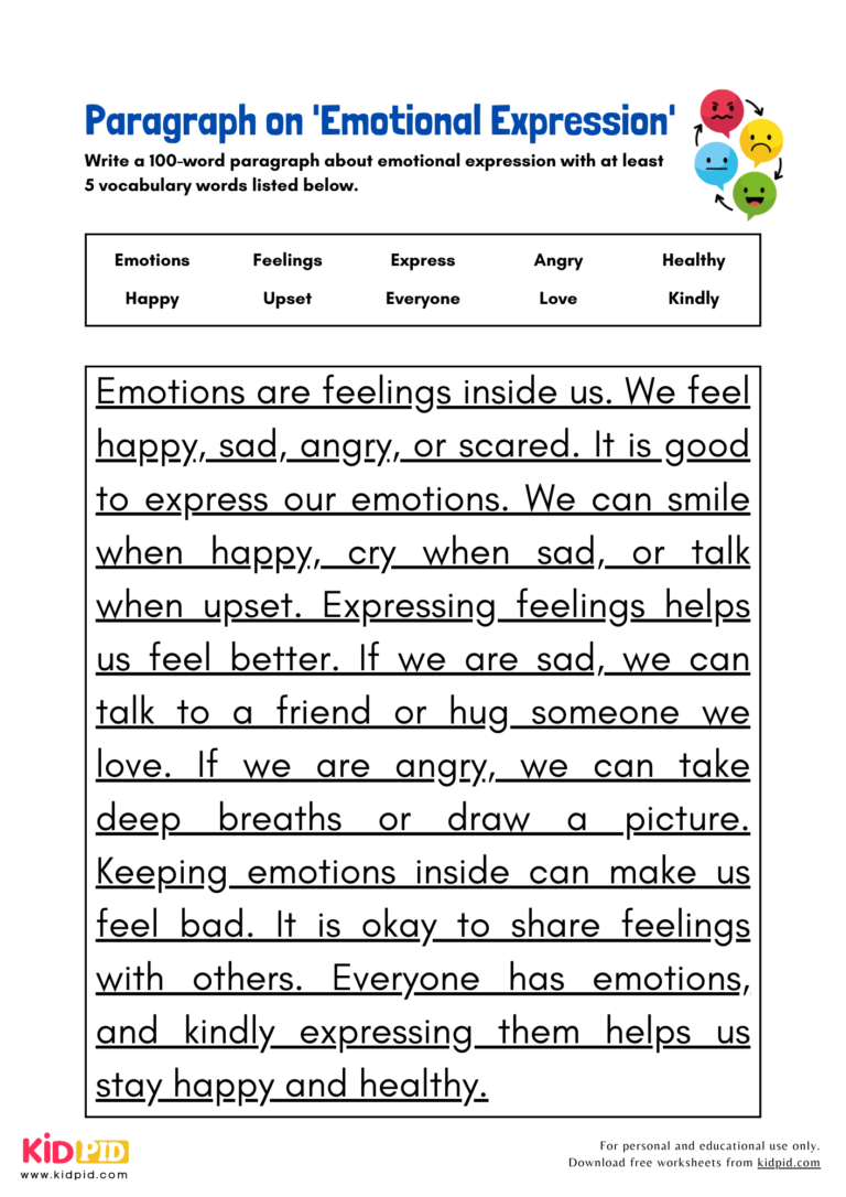 Paragraph on 'Emotional Expression' - Kidpid