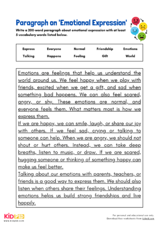 Paragraph on 'Emotional Expression' - Kidpid