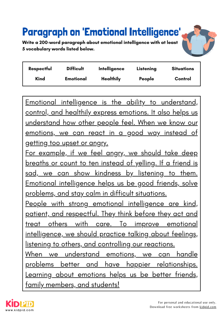 Paragraph on 'Emotional Intelligence' - Kidpid