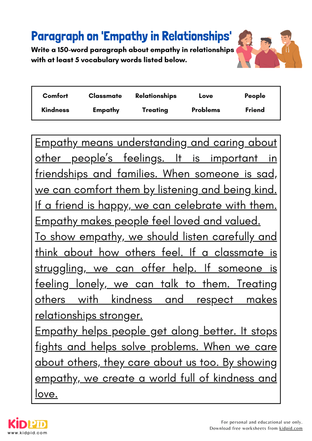 Paragraph on 'Empathy in Relationships' - Kidpid