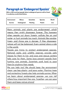 Paragraph on 'Endangered Species' - Kidpid