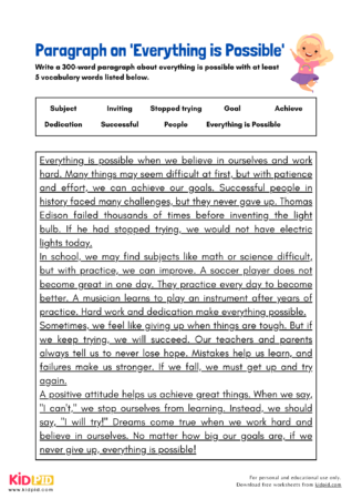 Paragraph on 'Everything is Possible' - Kidpid