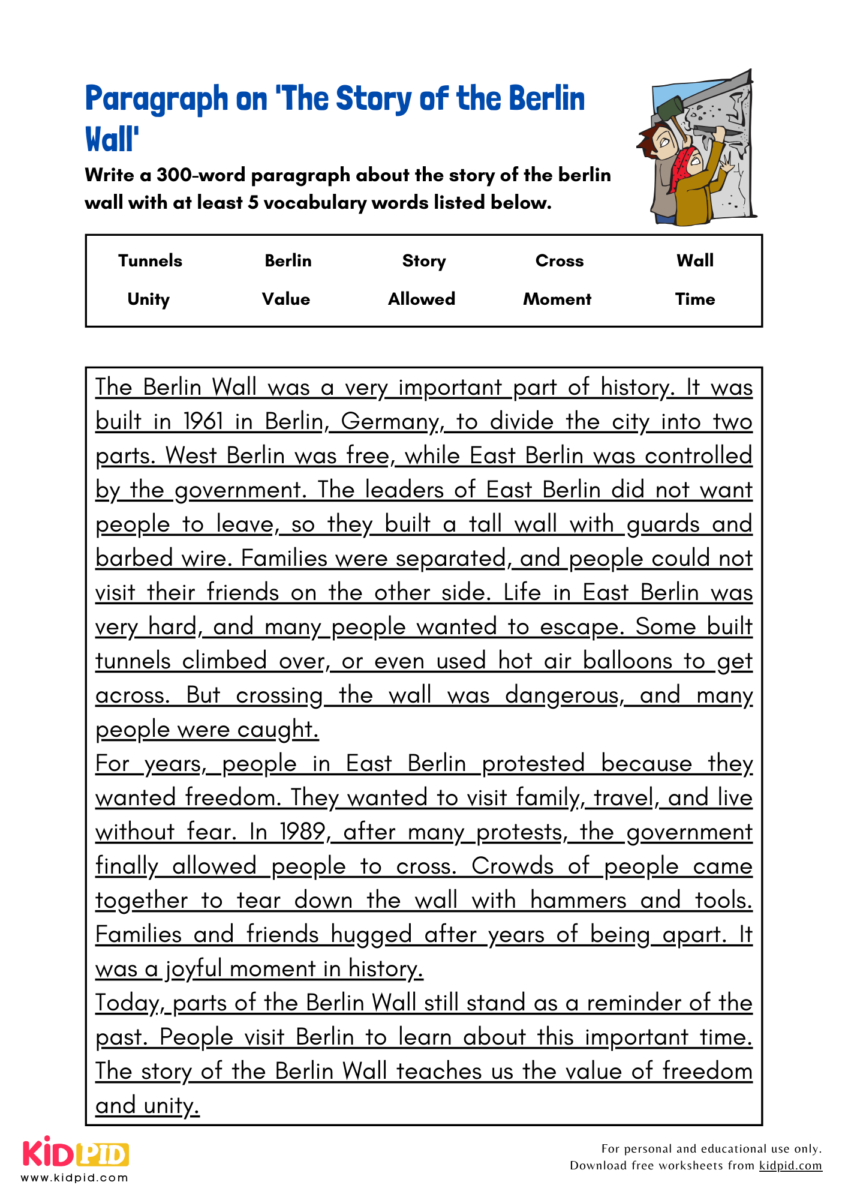 Paragraph on 'The Story of the Berlin Wall' - Kidpid
