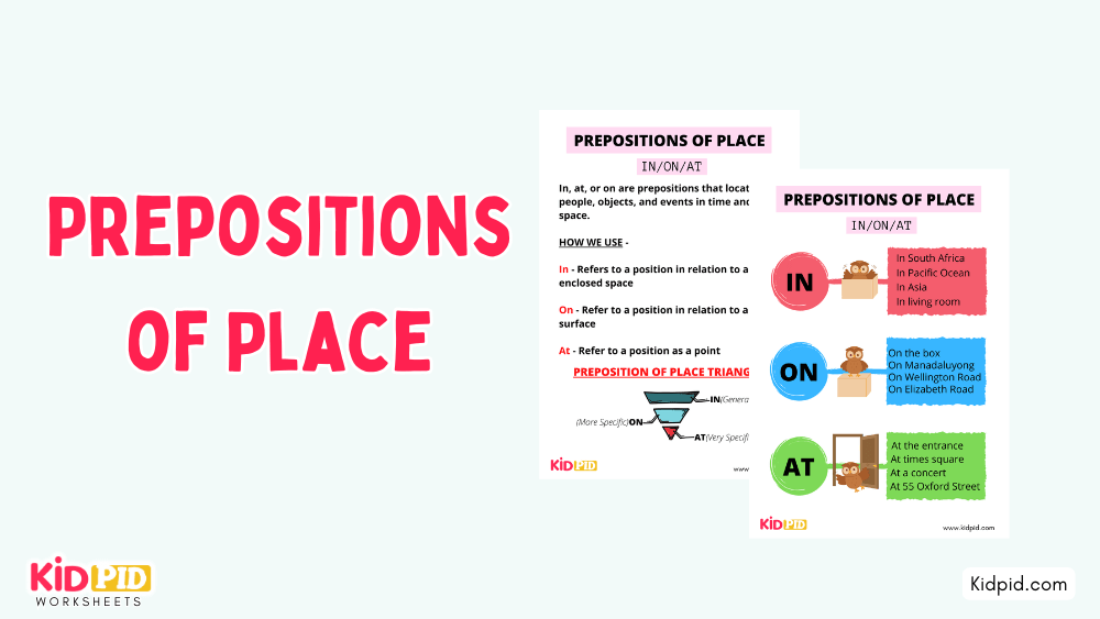Prepositions of Place - Workbook for Class 2 - Kidpid