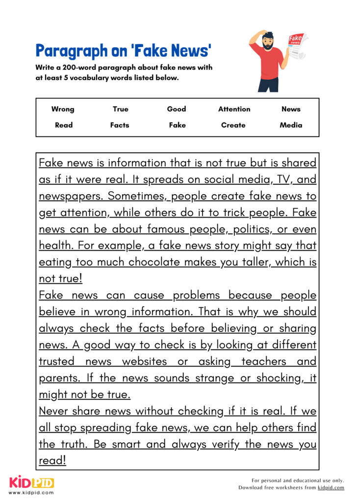 Paragraph on 'Fake News' - Kidpid