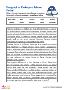 Paragraph on 'Fantasy vs. Science Fiction' - Kidpid