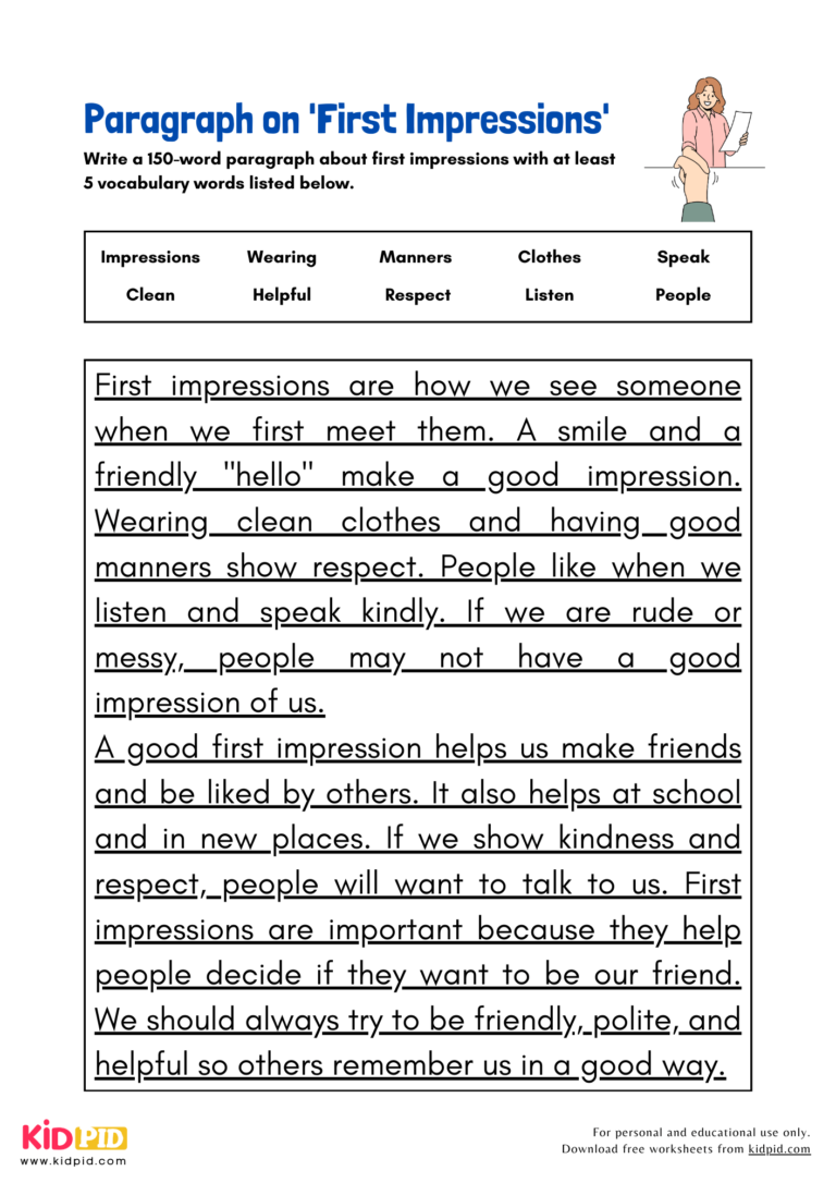 Paragraph on 'First Impressions' - Kidpid