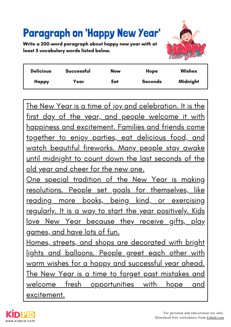 Paragraph on Happy New Year (2026) – Short & Long Examples - Kidpid