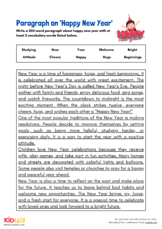 Paragraph on Happy New Year (2026) – Short & Long Examples - Kidpid