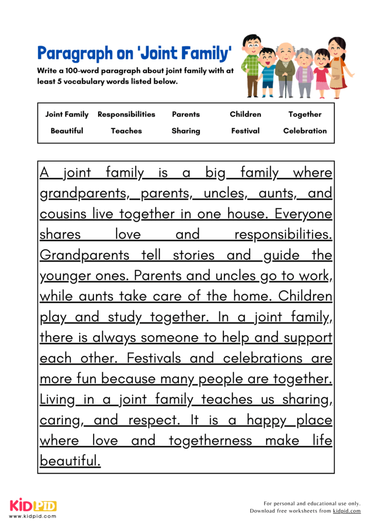 Paragraph on 'Joint Family' - Kidpid