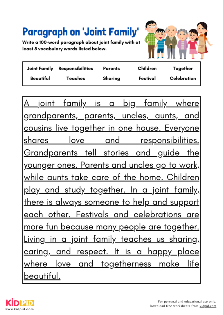Paragraph on 'Joint Family' - Kidpid